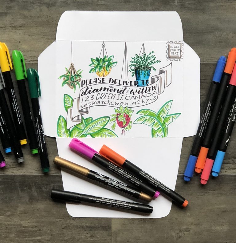 DIY Botanical Envelope Art & Stationery – Kelly Creates