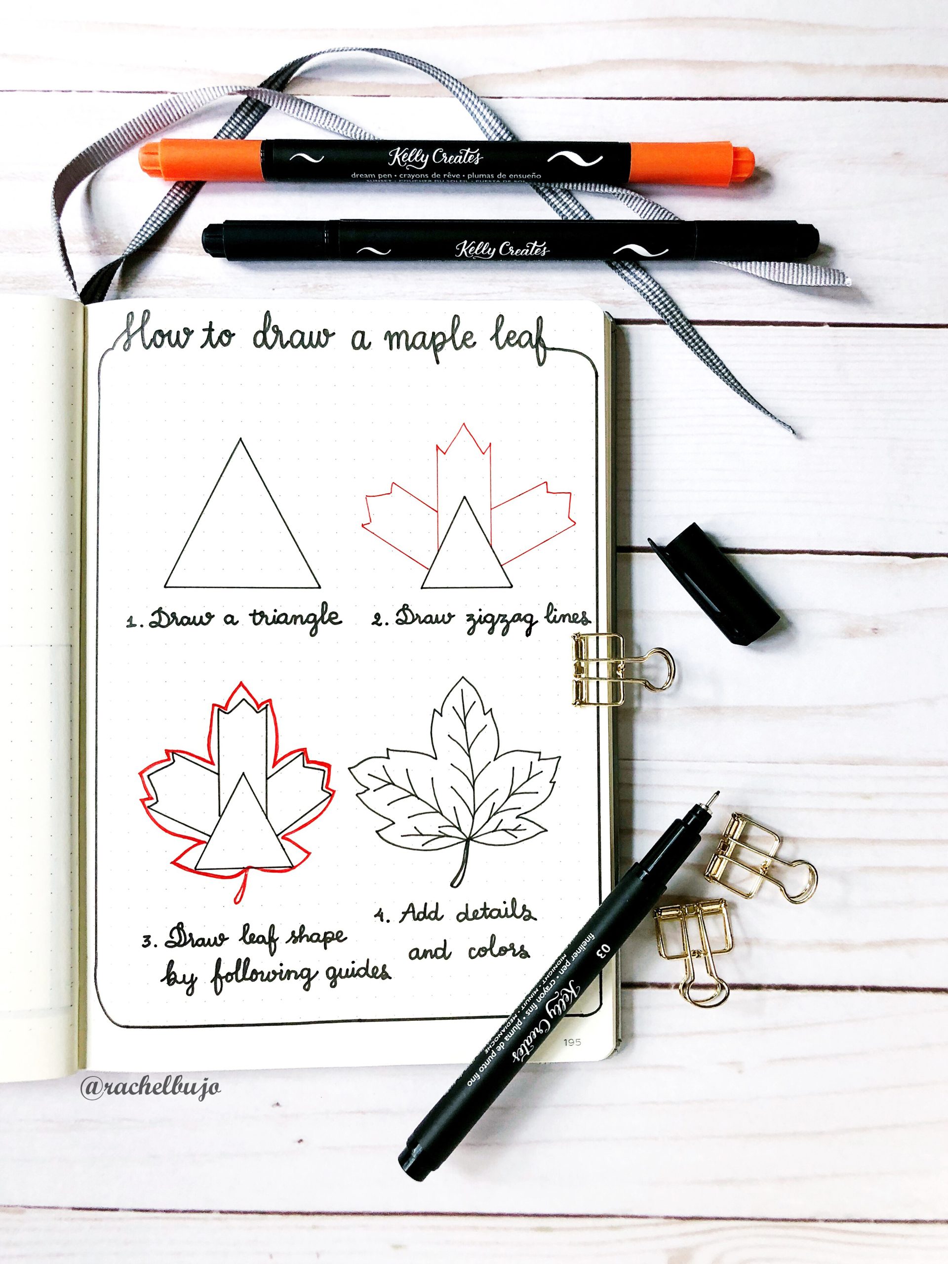 Design a Bullet Journal Weekly Spread with Fall Leaves – Kelly Creates