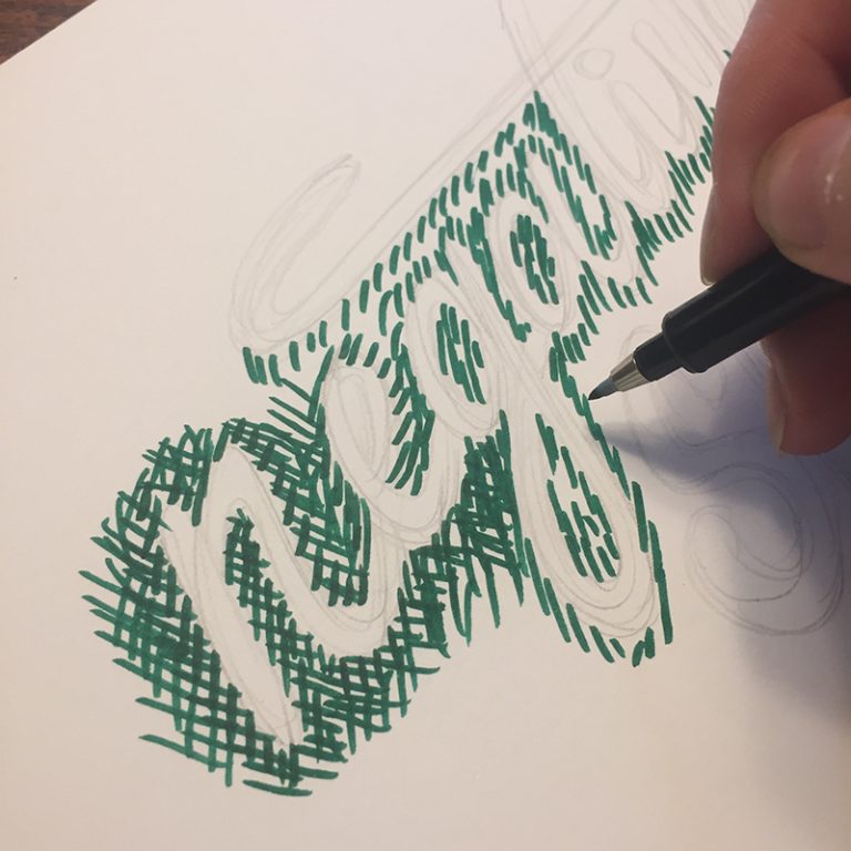 Hand Lettering With Negative Space – Kelly Creates