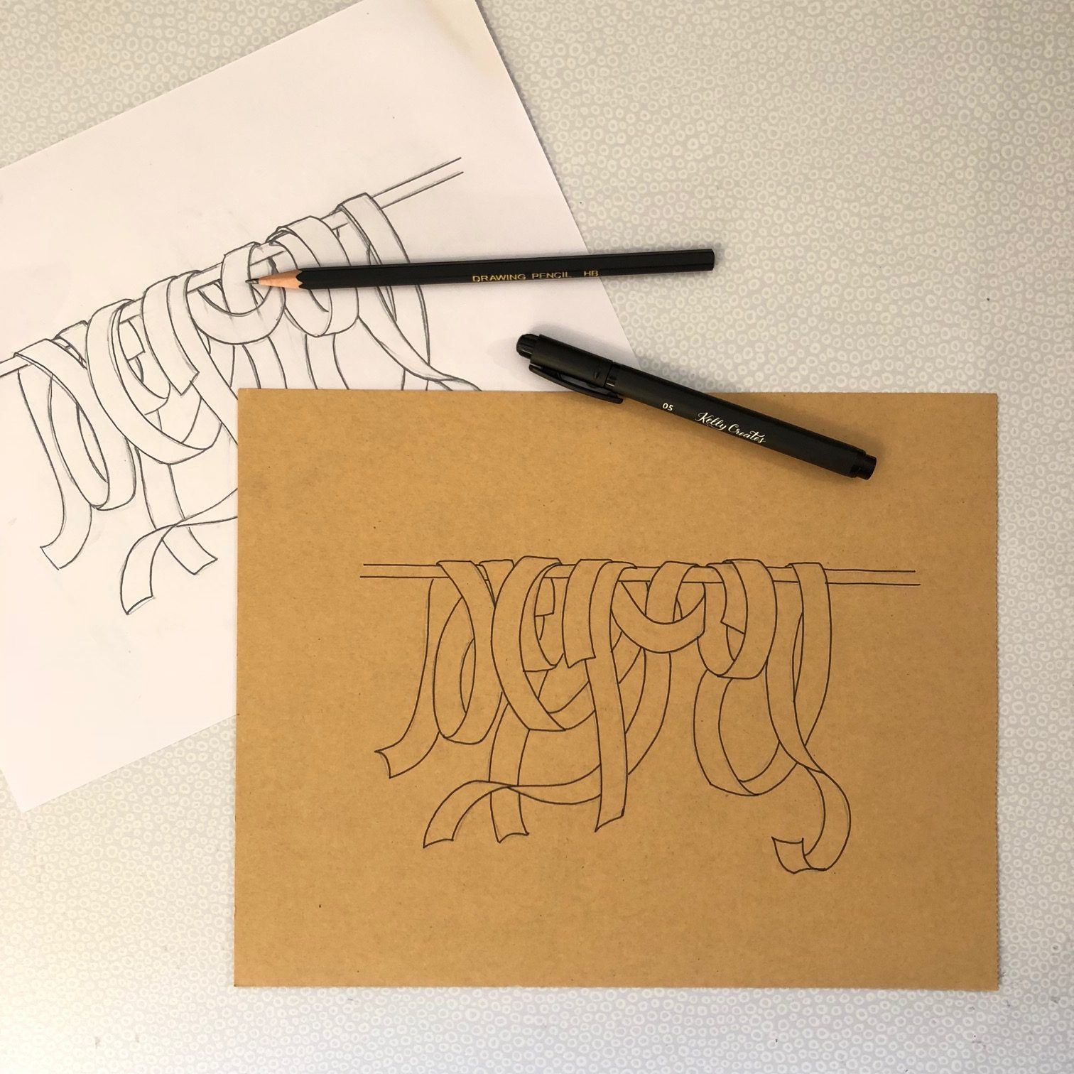 Hand Lettered Quote with Illustrated Ribbons – Kelly Creates