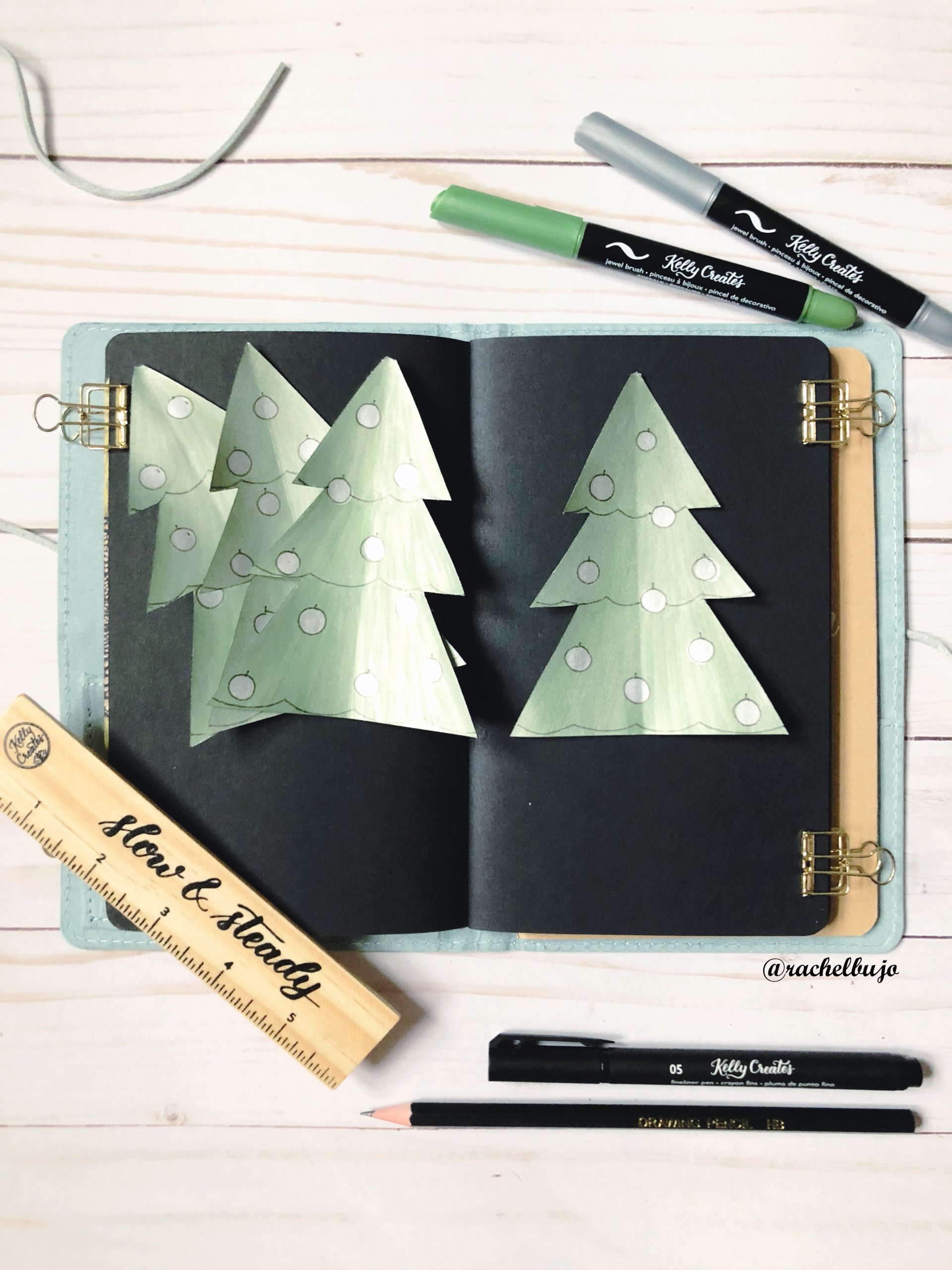 Make a 3D Christmas Tree for a Journal Weekly Spread – Kelly Creates