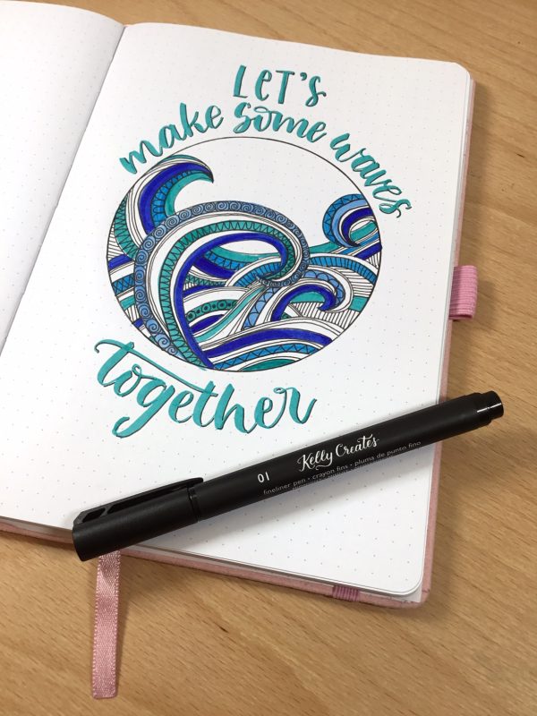 Ocean Waves & Hand Lettering Design – Kelly Creates