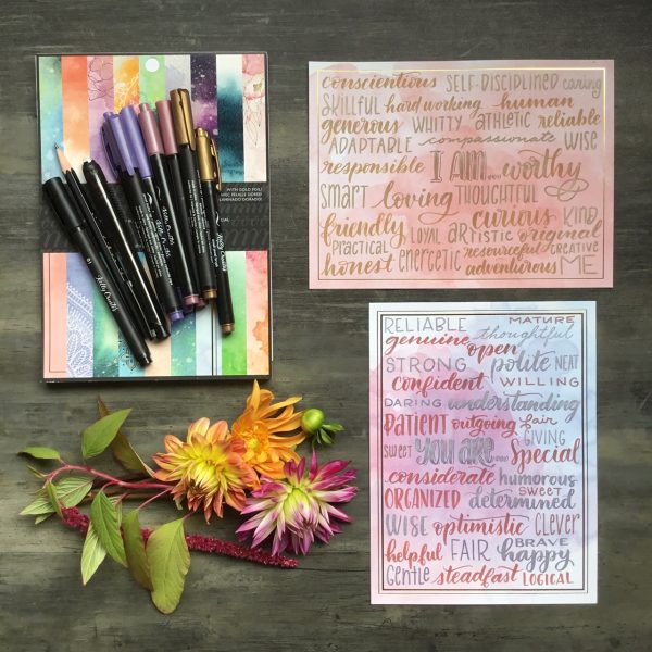 Think Positive with Hand Lettering – Kelly Creates