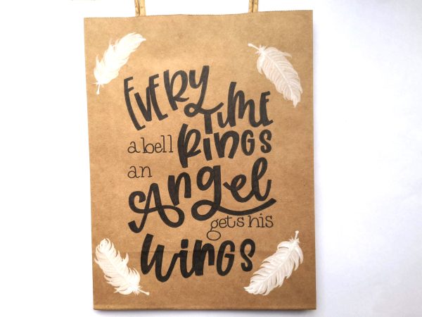 Hand Lettering on a Gift Bag & FREE Template – Kelly Creates