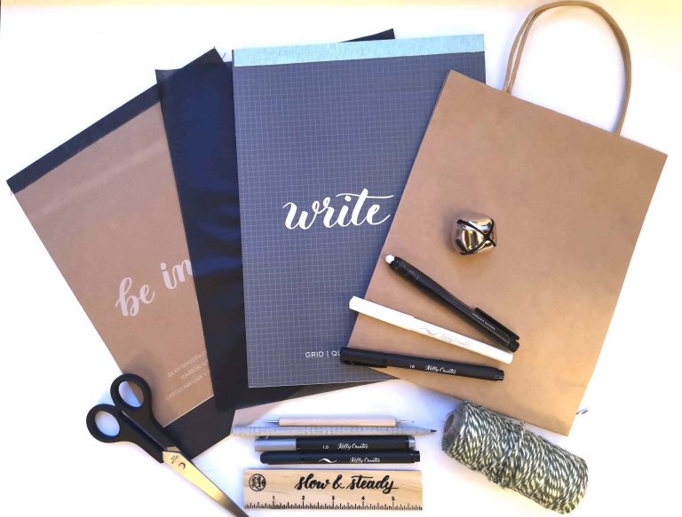 Hand Lettering on a Gift Bag & FREE Template – Kelly Creates