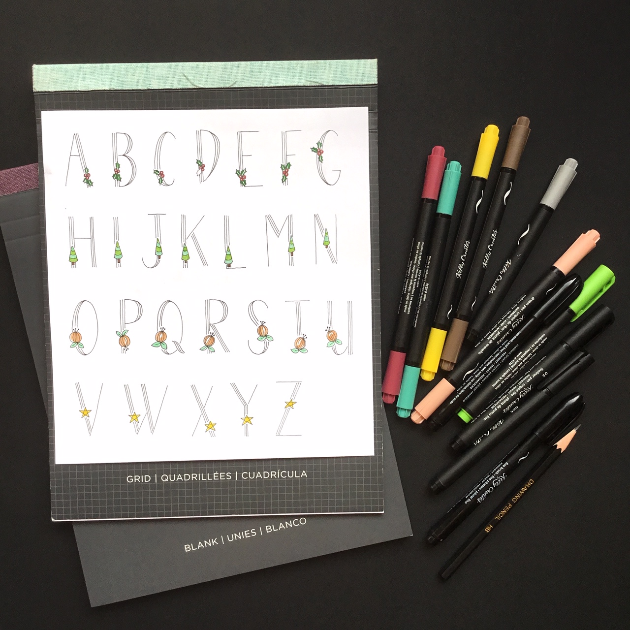 Holiday Alphabets For Hand Lettering – Kelly Creates