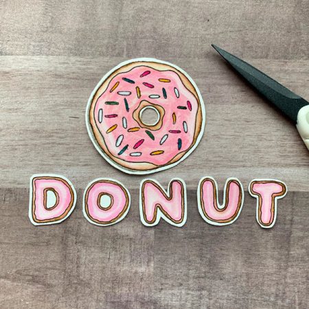 Really Sweet “Donut” Lettering & Card – Kelly Creates