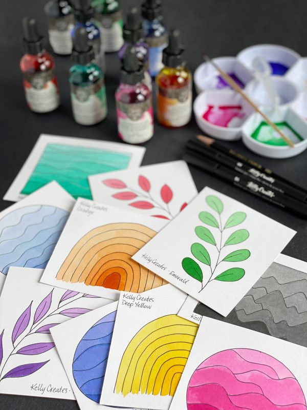 How to Paint Creative Watercolour Swatches – Kelly Creates