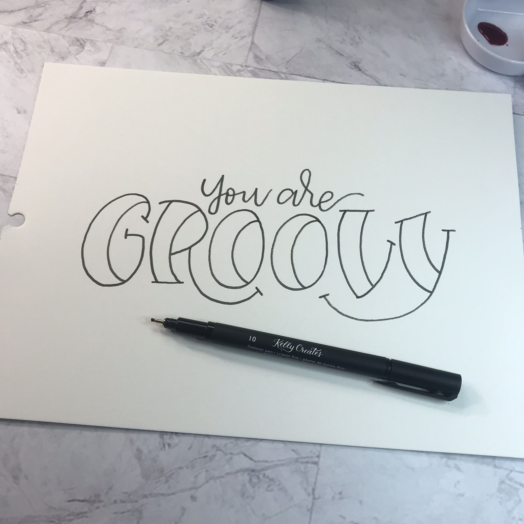 Groovy Tie-Dye Lettering with Watercolor – Kelly Creates