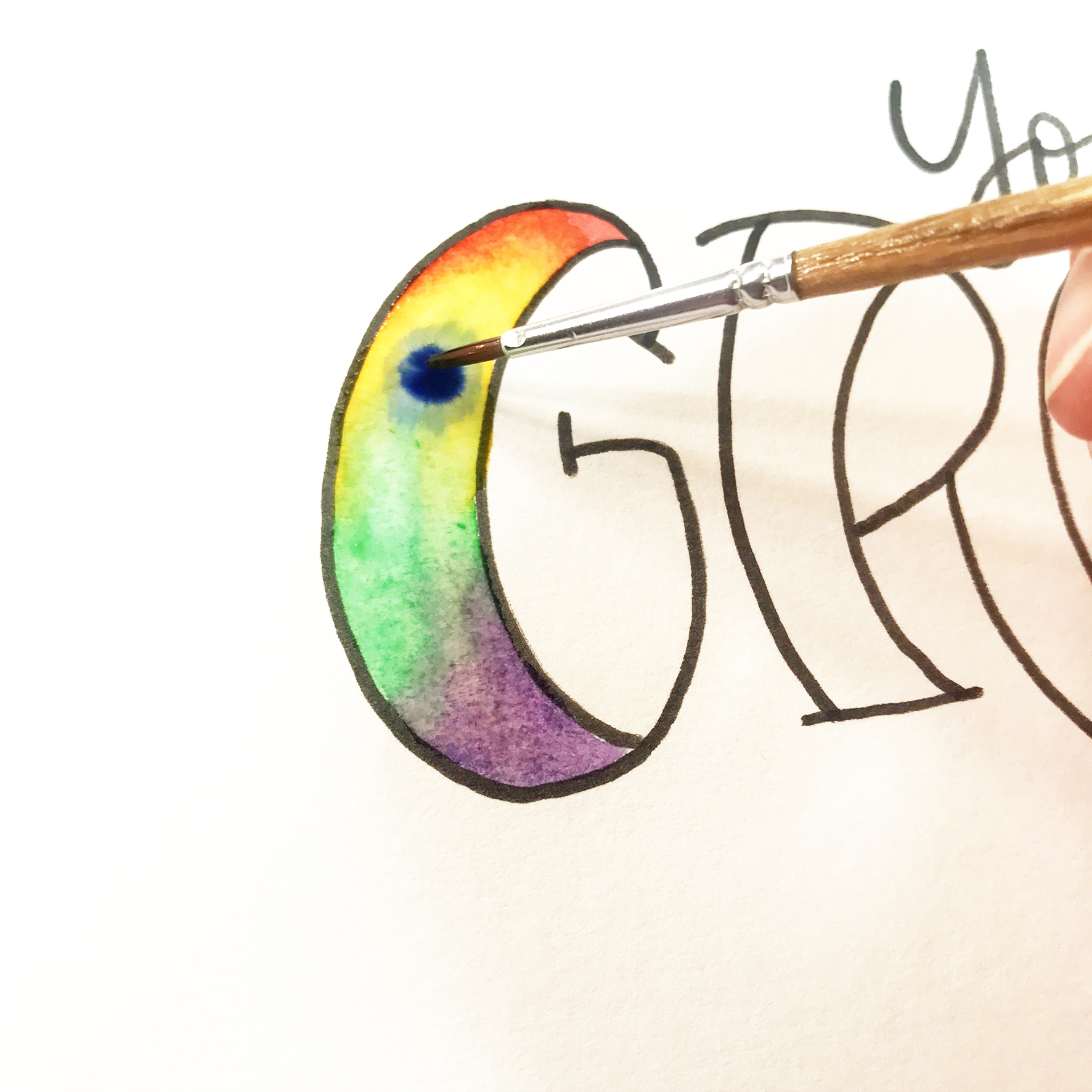 Groovy Tie-Dye Lettering with Watercolor – Kelly Creates