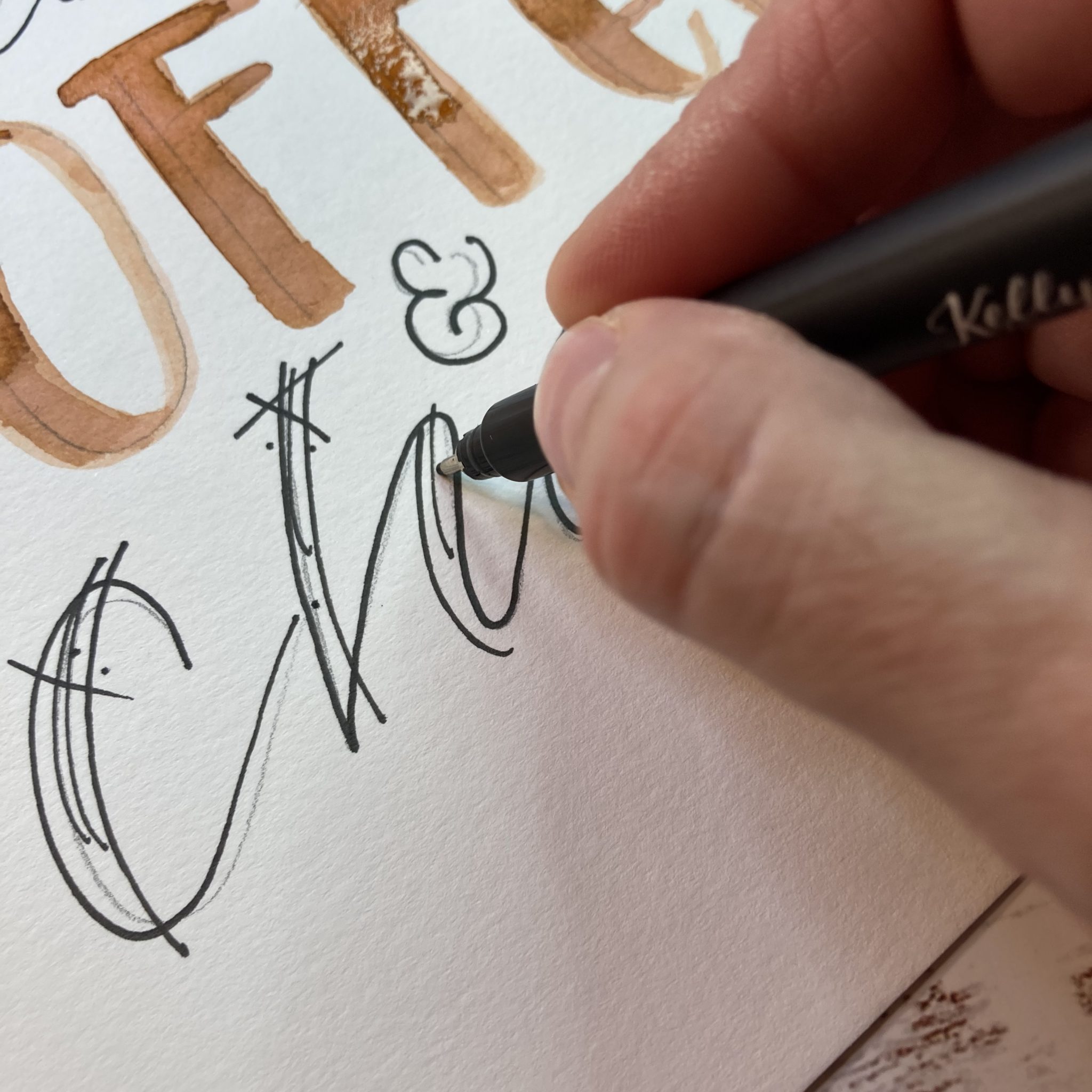 Coffee Hand Lettering Design with Printable Template – Kelly Creates