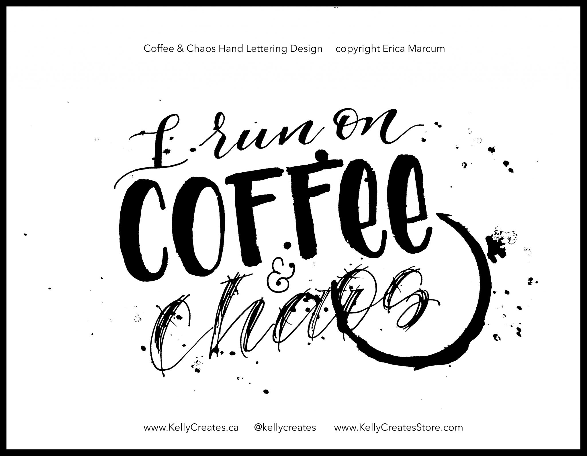 Coffee Hand Lettering Design with Printable Template – Kelly Creates