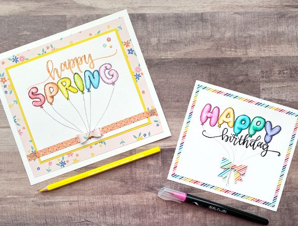 Super Cute Balloon Lettering Tutorial & Cards – Kelly Creates