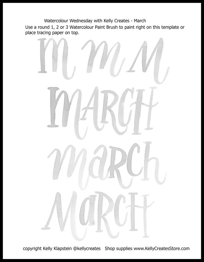 Watercolour Wednesday – FREE Template – Kelly Creates