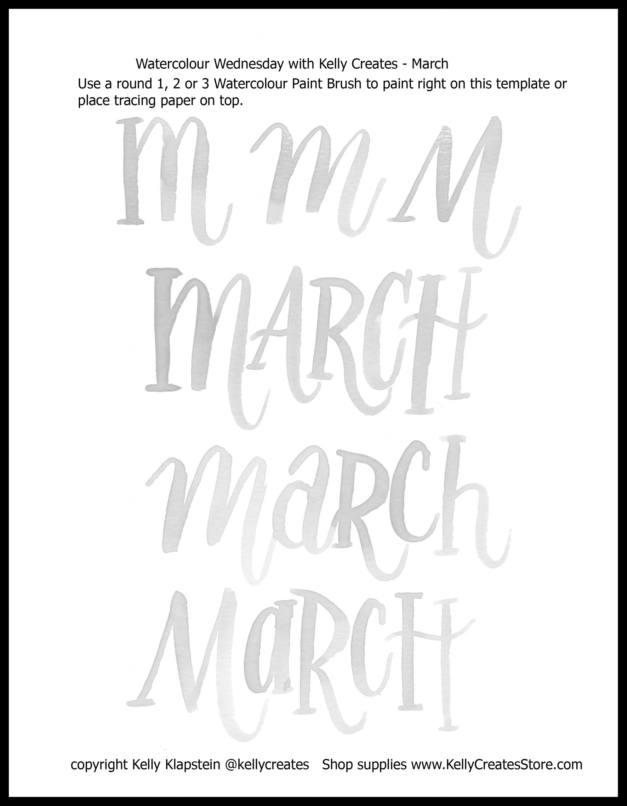 Watercolour Wednesday – FREE Template – Kelly Creates