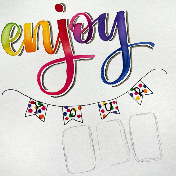 Colorful Rainbow Watercolor Lettering – Kelly Creates
