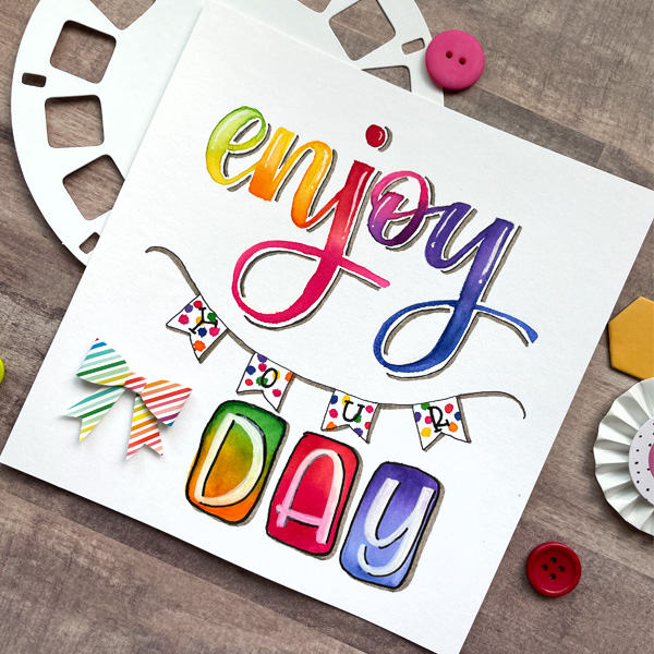 Colorful Rainbow Watercolor Lettering – Kelly Creates