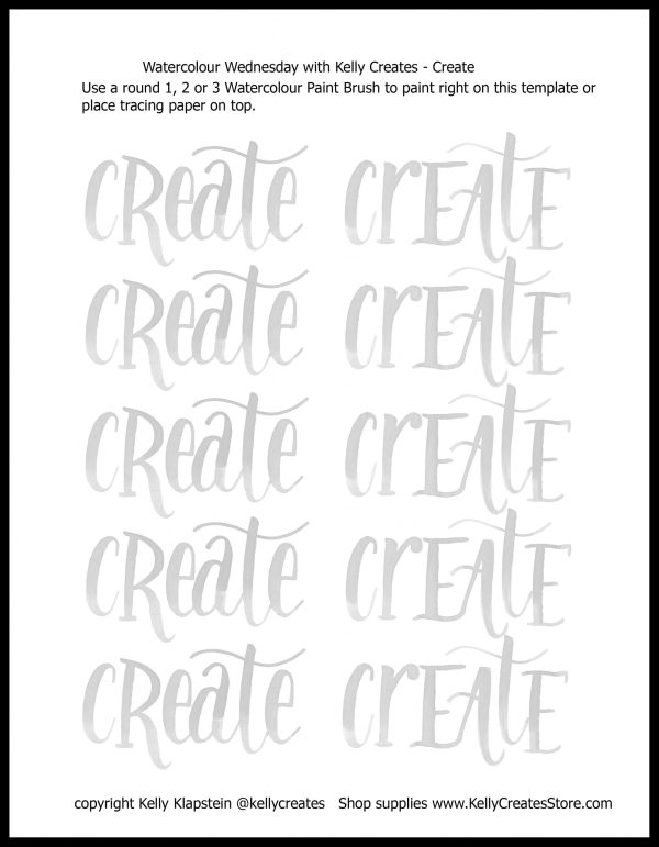Watercolour Wednesday – Free Printable Template – Kelly Creates