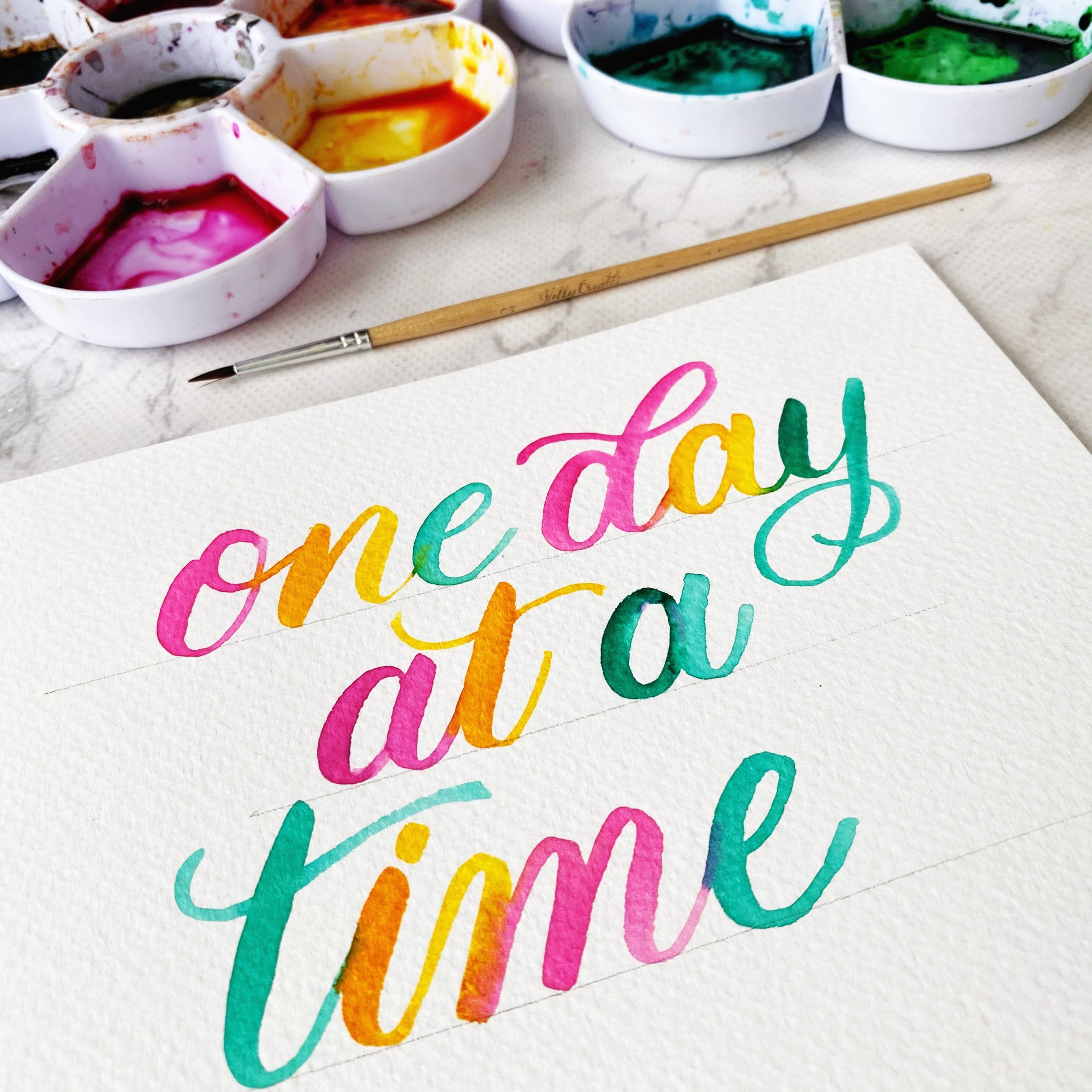 Watercolour Wednesday – Painting a Quote & Free Printable – Kelly Creates