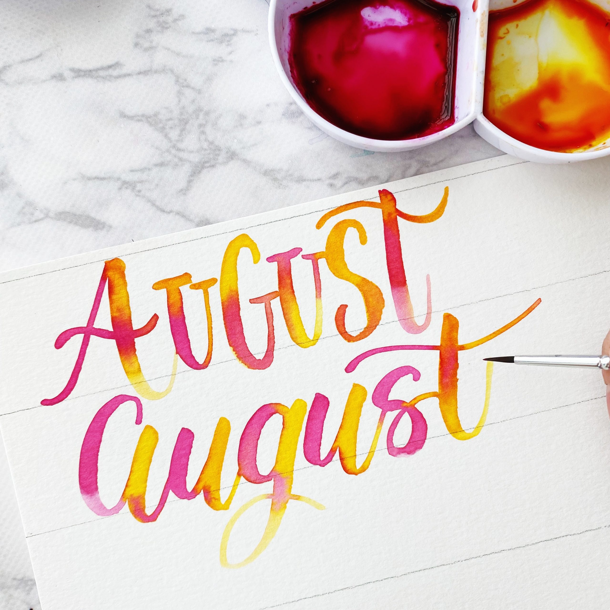 Watercolour Wednesday – Painting “August” – Kelly Creates