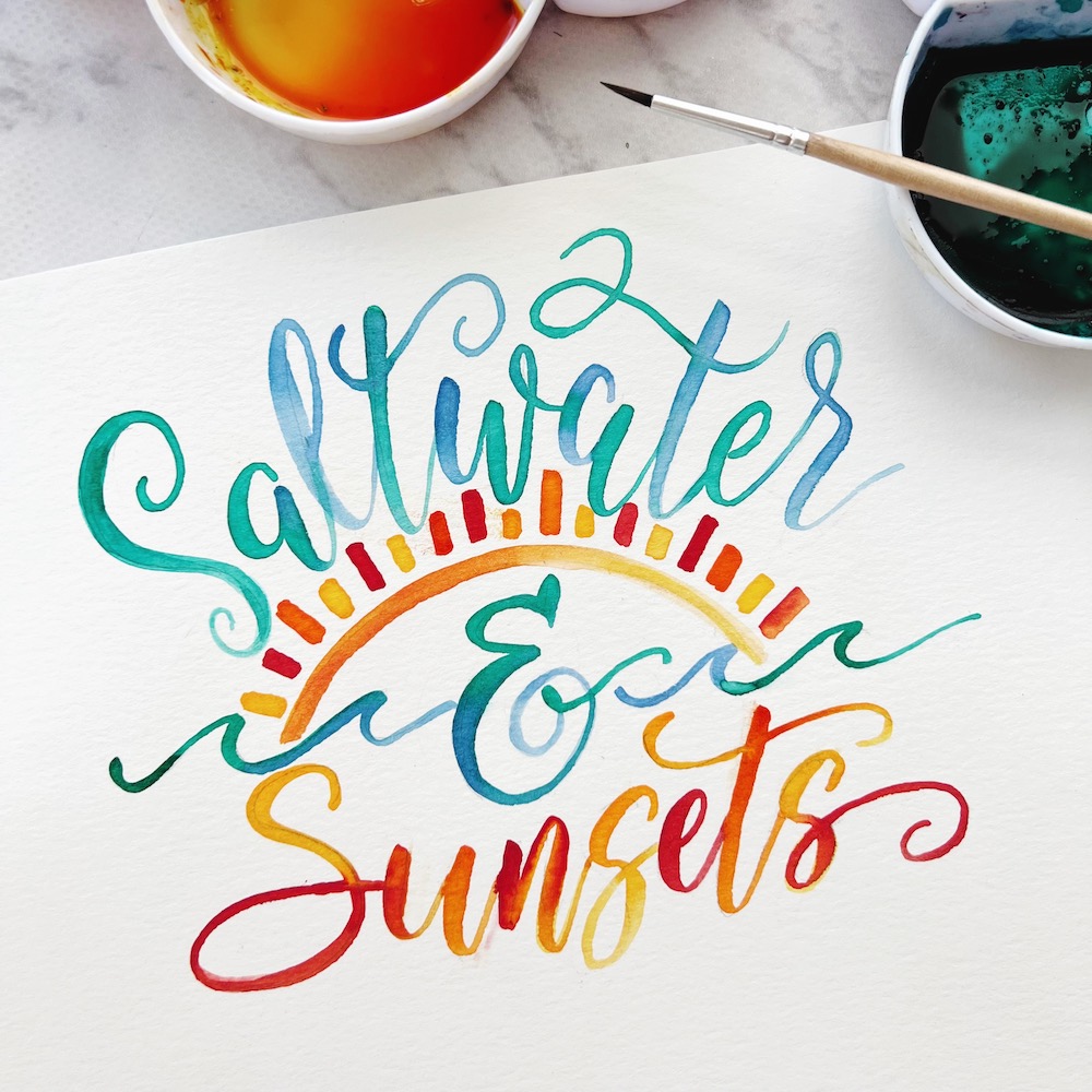 Watercolour Wednesday! Printable Lettering Template – Kelly Creates