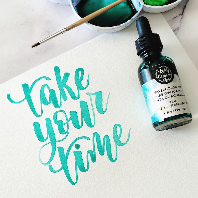 Watercolour Wednesday – Inspirational Lettering Freebie – Kelly Creates